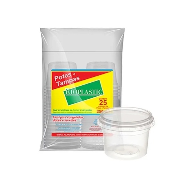 Pote rioplastic redondo 250ML C/25 | Arpel festas